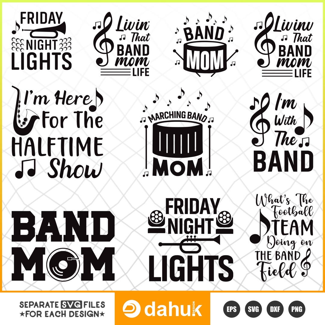 Marching Band Mom SVG Bundle Cut File for Silhouette Vinyl Cut Files - Etsy