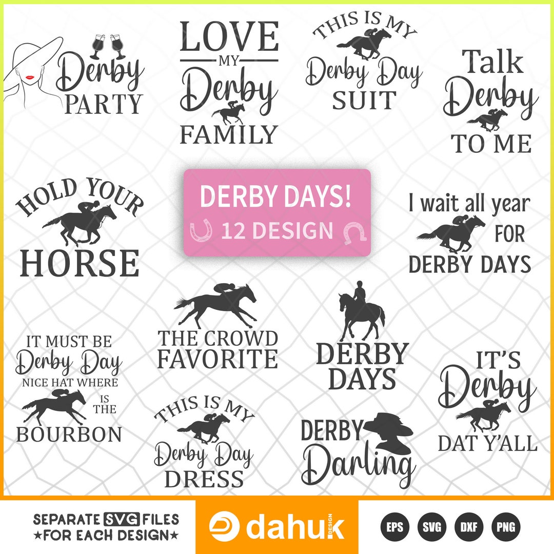 Derby SVG 12 Design, Derby Days SVG, Race Horse Svg, Horse Race SVG ...