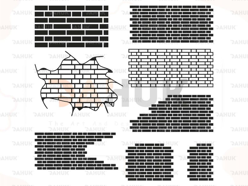 Brick Wall Svg Wall Svg Silhouette Clipart Cuttable Design - Etsy Hong Kong