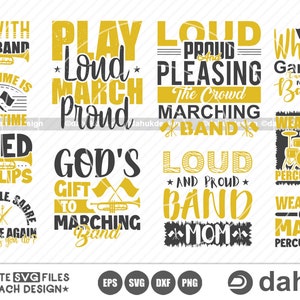 Marching Band SVG Bundle Cut File - Etsy