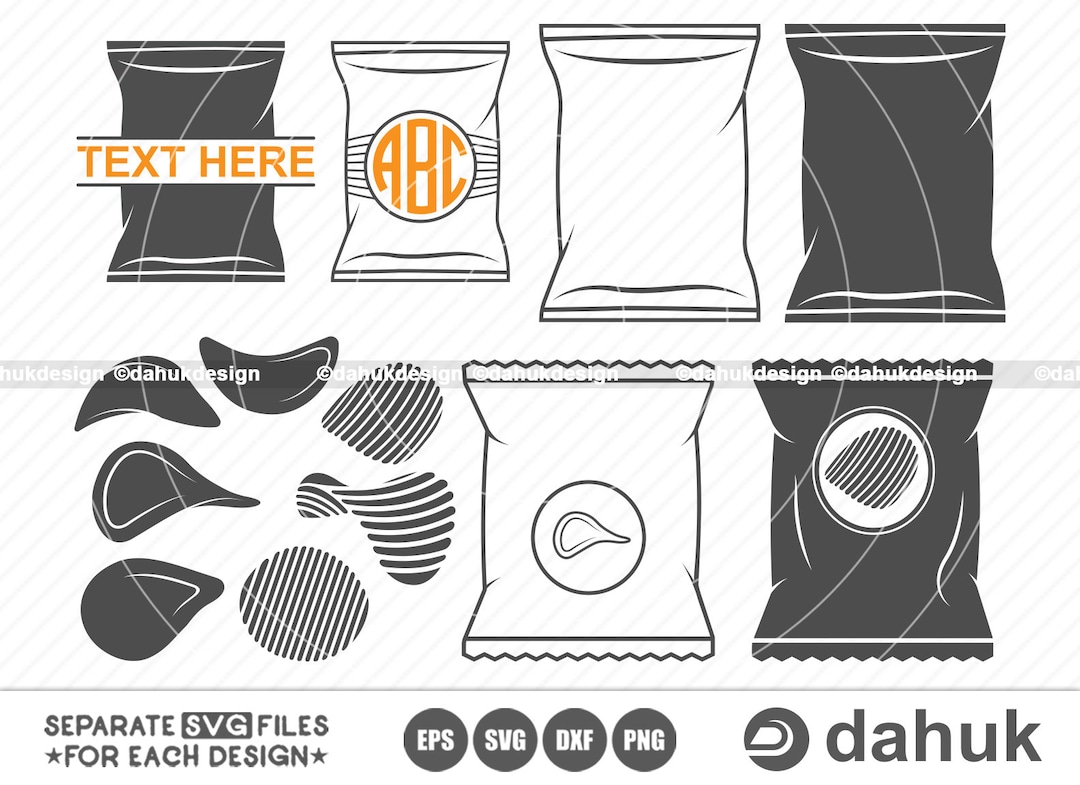 Chips Packet SVG, Chips Bag SVG, Potato Chips Bag, Cut File, for ...