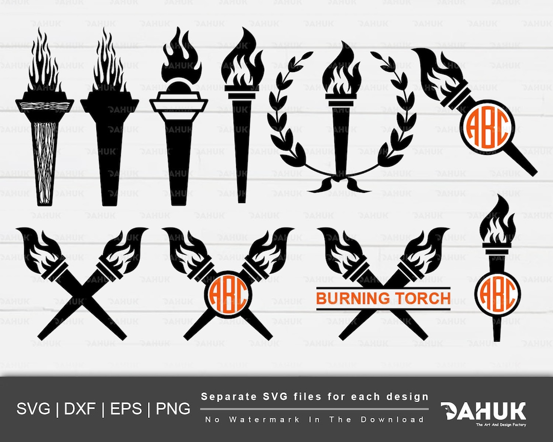 Burning Torch SVG, Torch Clipart, Burning Torch Silhouette, Burning ...