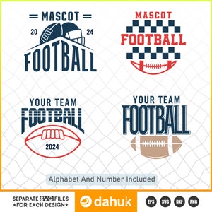 Custom Football SVG Bundle: Your Team Logo, Mascot, and Shirt Designs ...