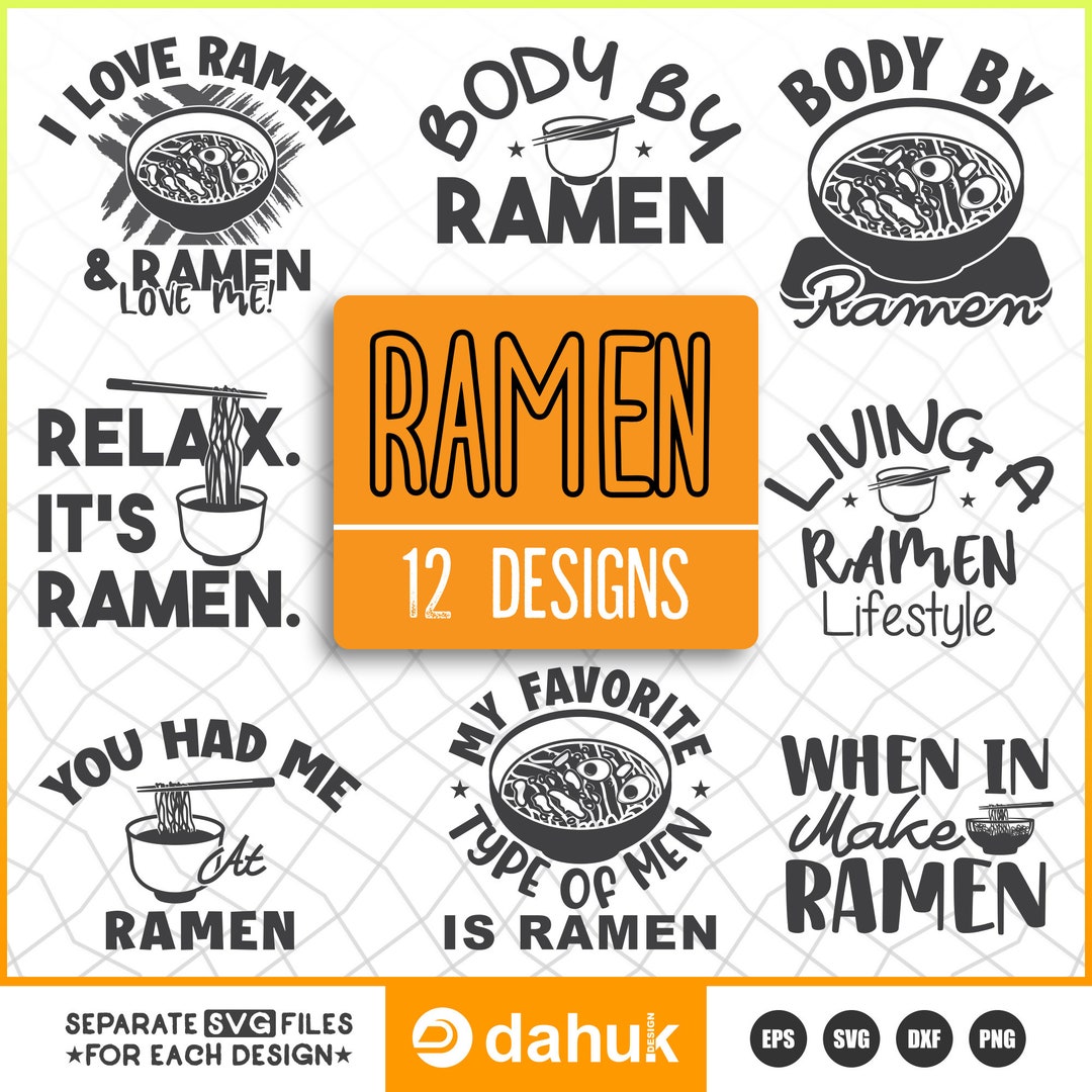 Ramen SVG Ramen Typography Bundle Cut Files for Crafters - Etsy