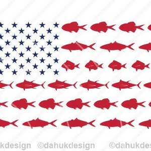 American Flag Fish SVG, Fishing USA Flag Svg, SVG Cutting Files for All ...