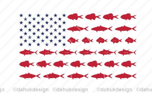 American Flag Fish SVG Fishing USA Flag Svg SVG Cutting - Etsy