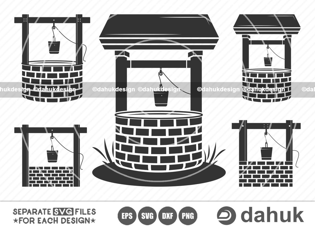 Well SVG, Well Icon SVG, Water Well Svg, Cut File, for Silhouette ...