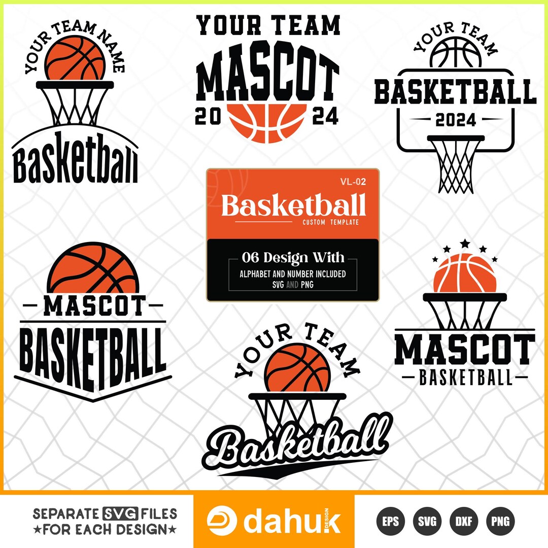 Basketball Custom Logo SVG, Basketball Team Shirt Design, Cut Files for ...