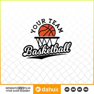 Basketball Custom Logo SVG, Basketball Team Shirt Design, Cut Files for ...