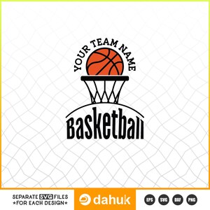 Basketball Custom Logo SVG, Basketball Team Shirt Design, Cut Files for ...