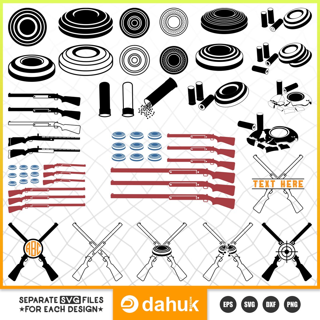 Clay Shooting Svg, Clay Target SVG, Clay Targets and Shotgun Shells SVG ...