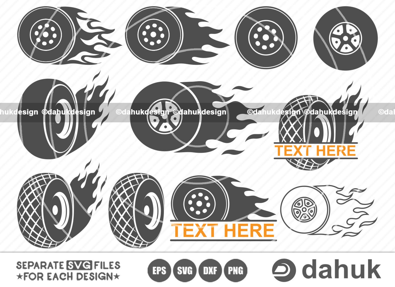 Racing Tire SVG Files, Racing Tire With Flames Vector, Tire With Flames ...
