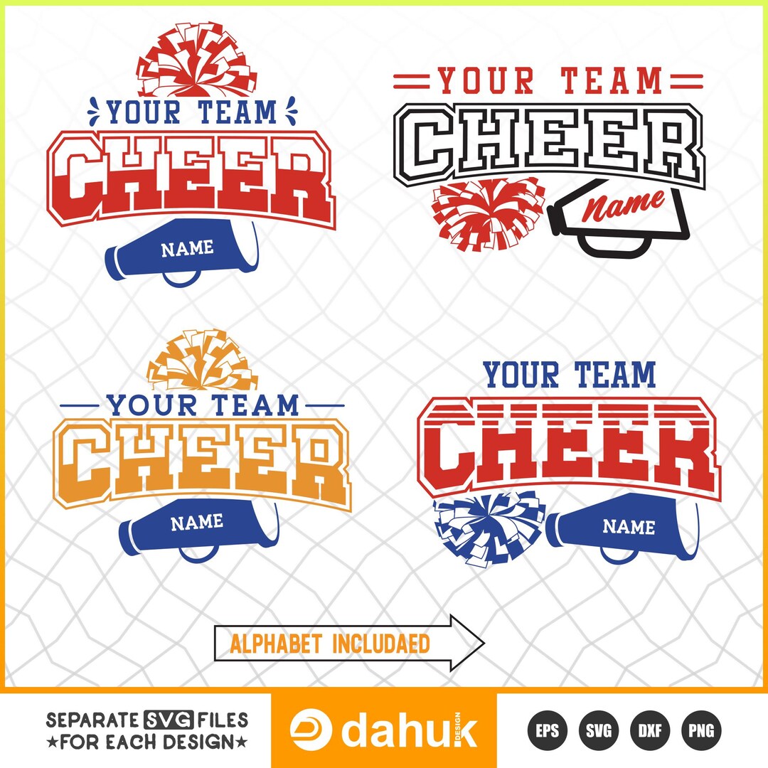 Cheer Bundle SVG, Cheerleader Cut Files, Silhouette, Cricut, Team Shirt ...