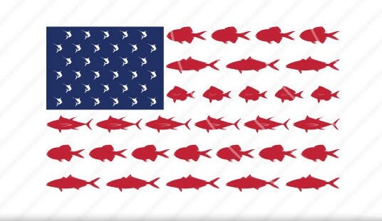 American Flag Fish SVG Fishing USA Flag Svg SVG Cutting - Etsy