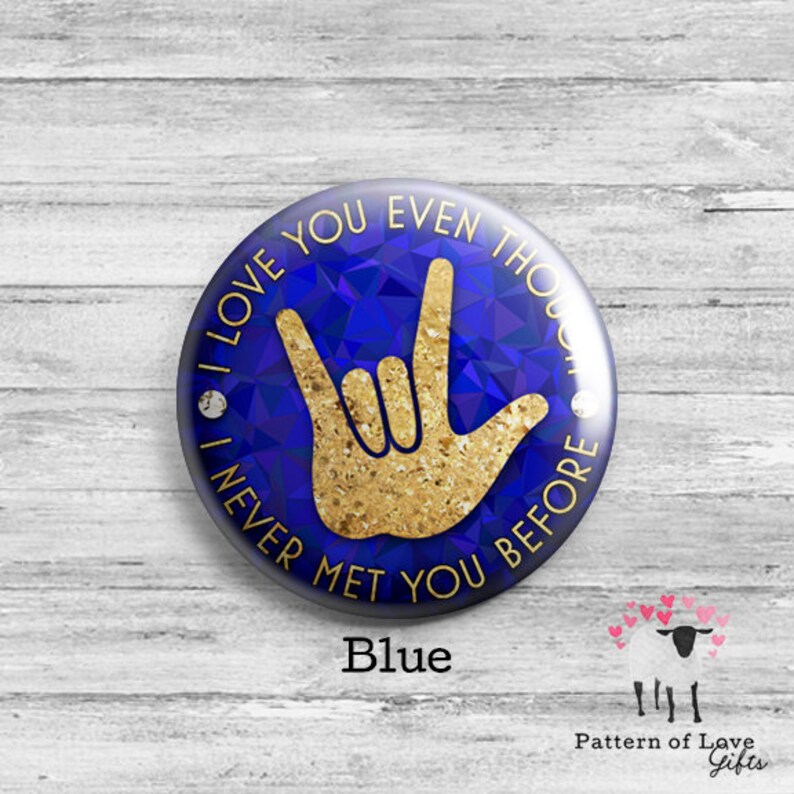 ASL i Love You Sign Language Buttons - Etsy