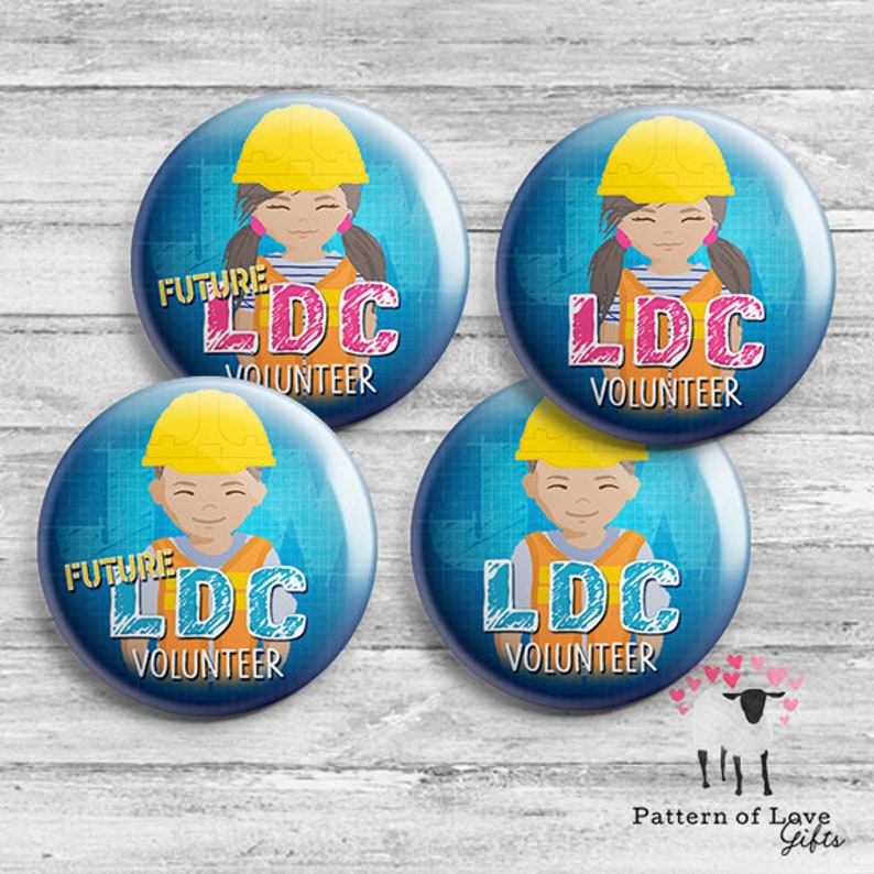 LDC Buttons JW Local Design Construction Volunteer - Etsy