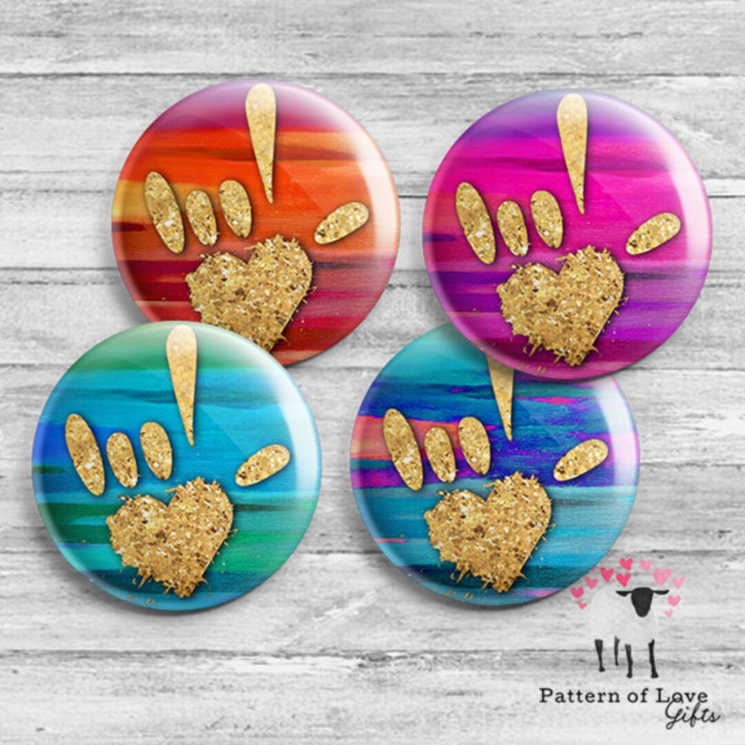 ASL i Love You Sign Language Buttons - Etsy