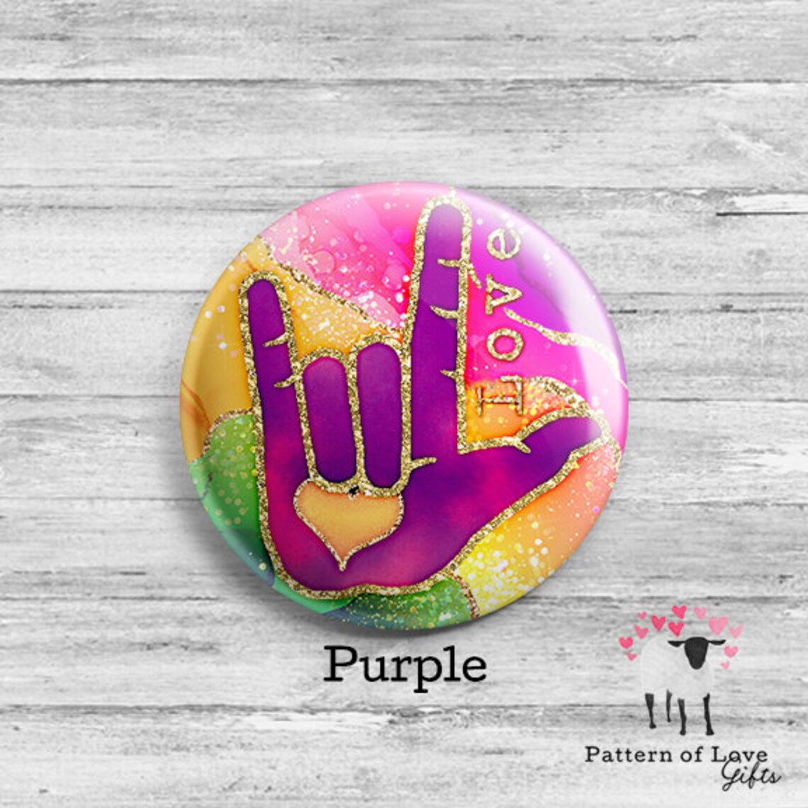 ASL i Love You Sign Language Buttons - Etsy