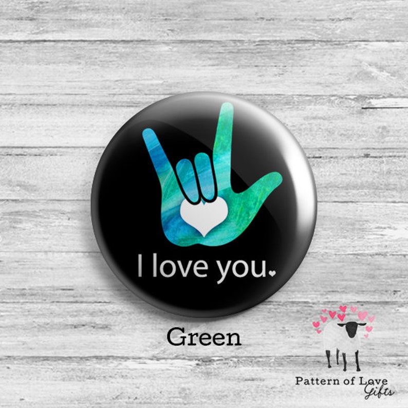 ASL I Love You Sign Language Buttons | Etsy