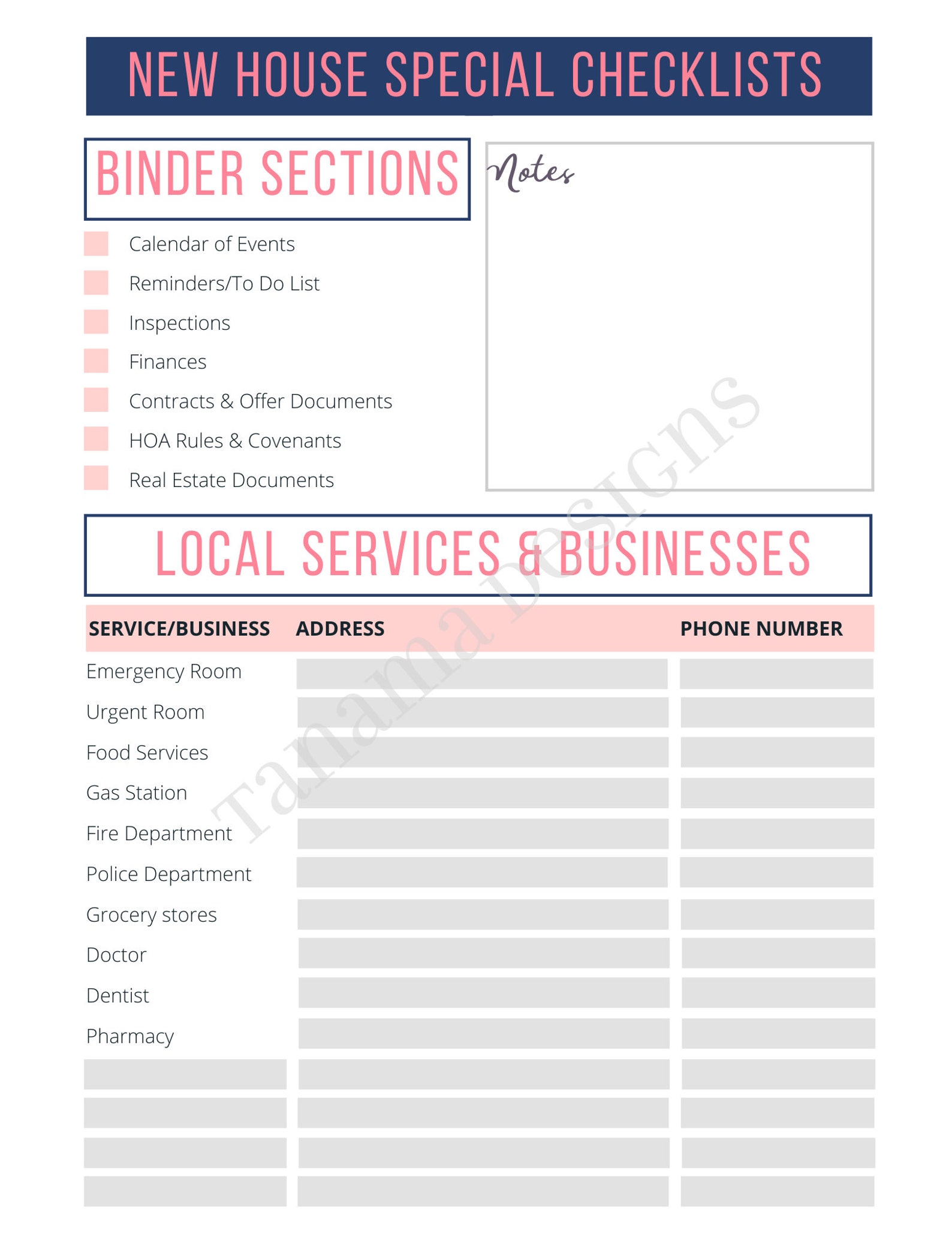New Home (purchase) Moving Checklist - Etsy