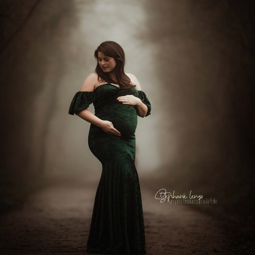 Maternity Gown For Photo Shoot Serenity Gown Fitted Etsy Canada