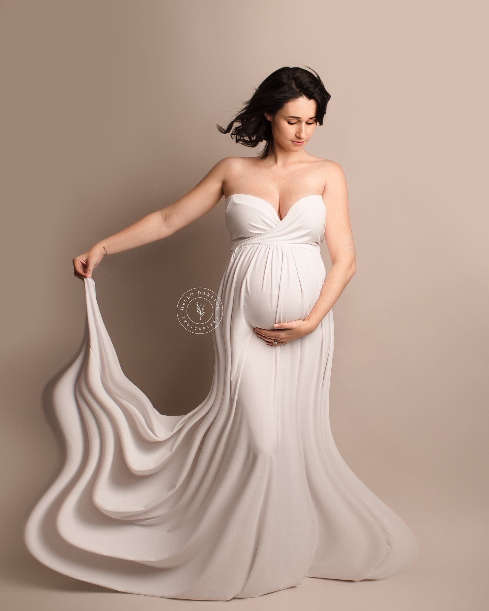 Maternity Dress for Photo Shootwhite Sweetheart Sleeveless | Etsy