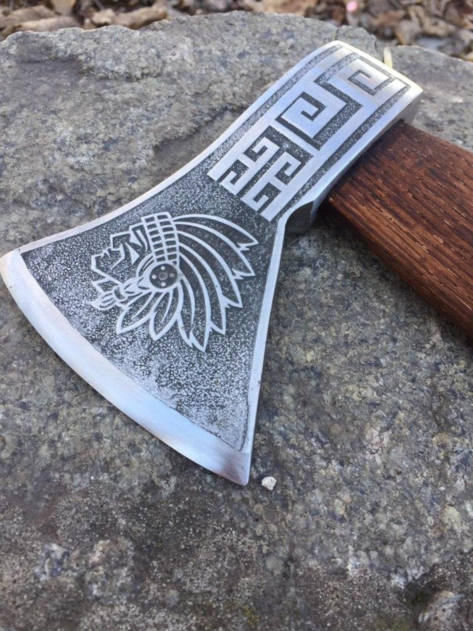 Viking Axe Custom Axe With Etching Steel Hiking Axe - Etsy