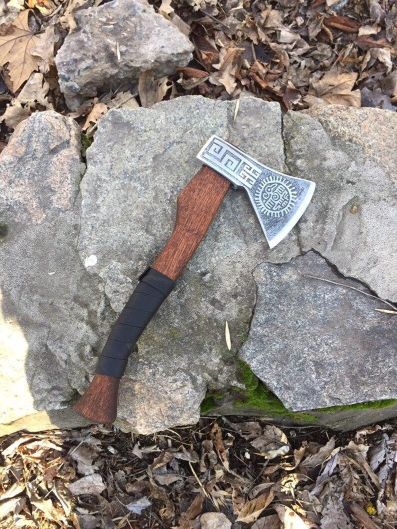 Viking axe Custom axe with etching Steel hiking axe | Etsy