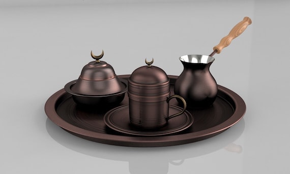 Turkish Coffee Set Turkish Copper Coffee Pot Coffee Lover | Etsy