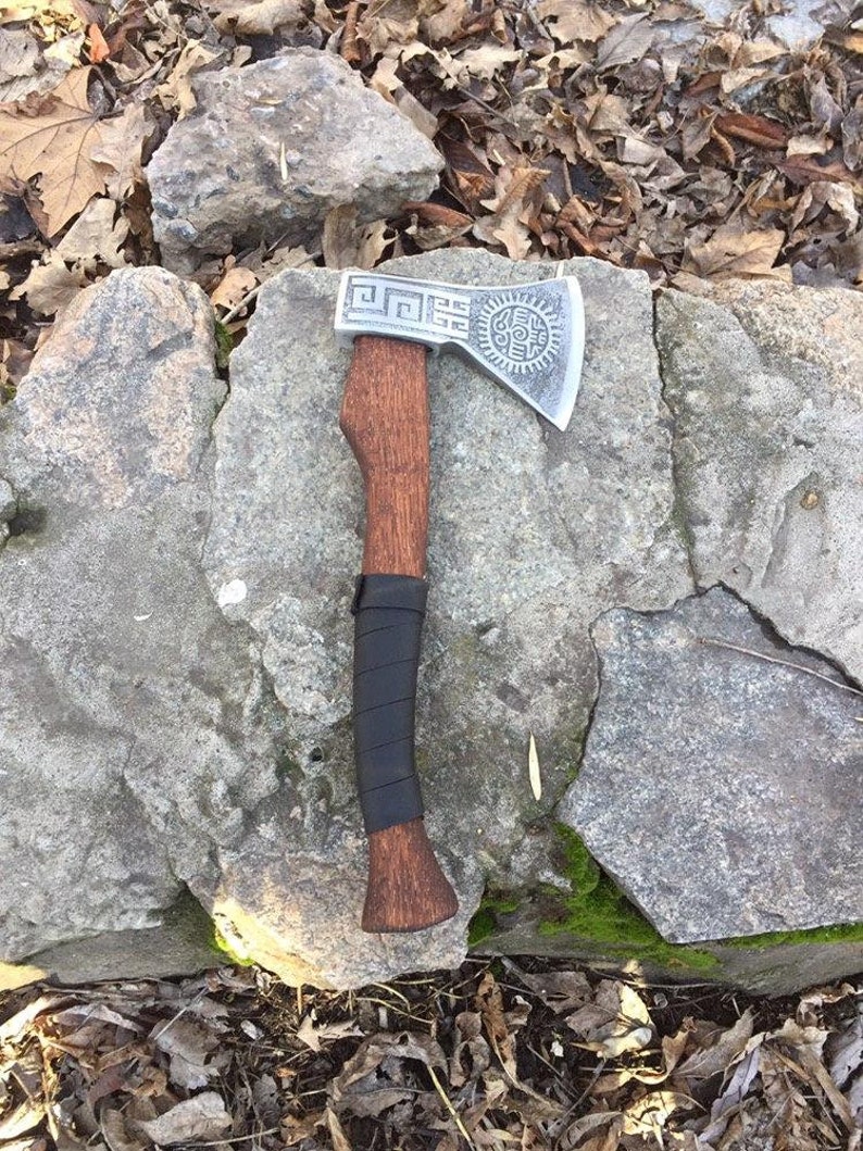 Viking axe Custom axe with etching Steel hiking axe | Etsy