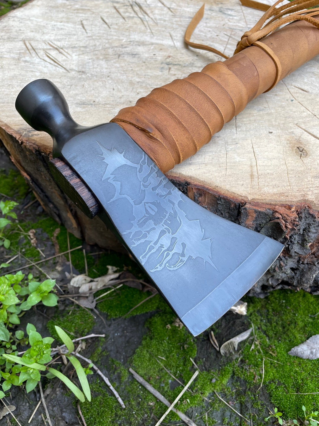 Tomahawk Custom Axe, Bushcraft Hatchet, Camping Hatchet, Custom Bearded ...
