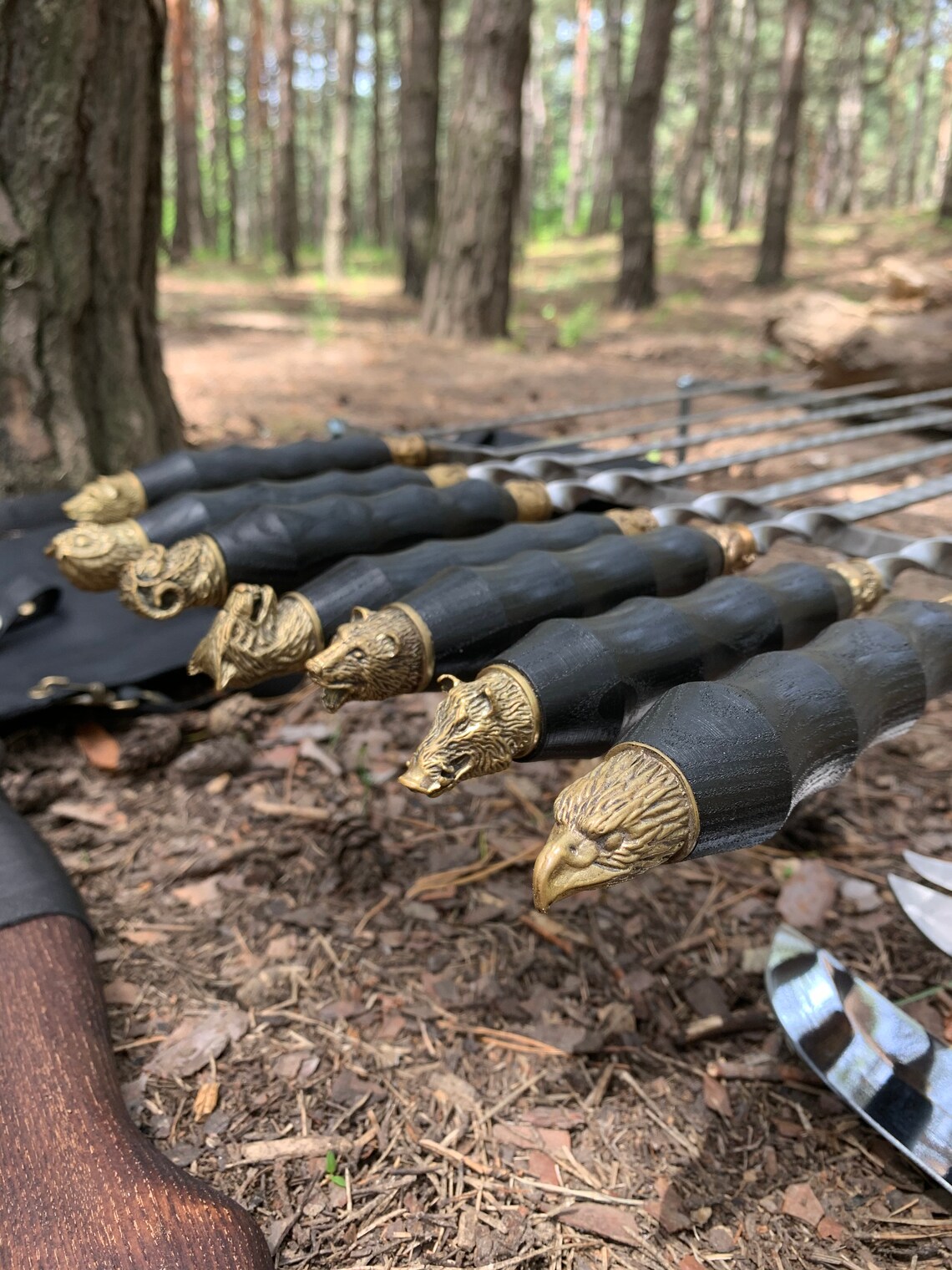 BBQ Skewers Set BBQ Tool Set BBQ Grill Accessories - Etsy