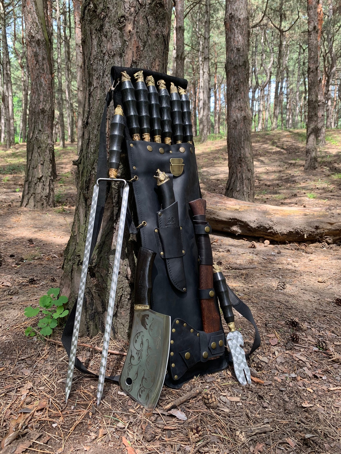 BBQ Skewers Set BBQ Tool Set BBQ Grill Accessories - Etsy