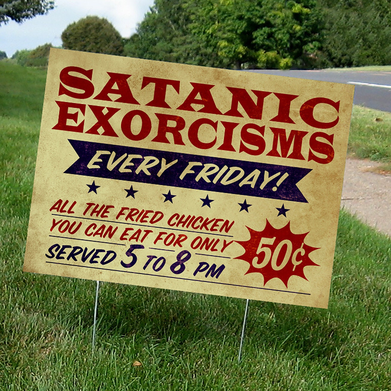 Satanic Exorcisms Yard Sign - Etsy
