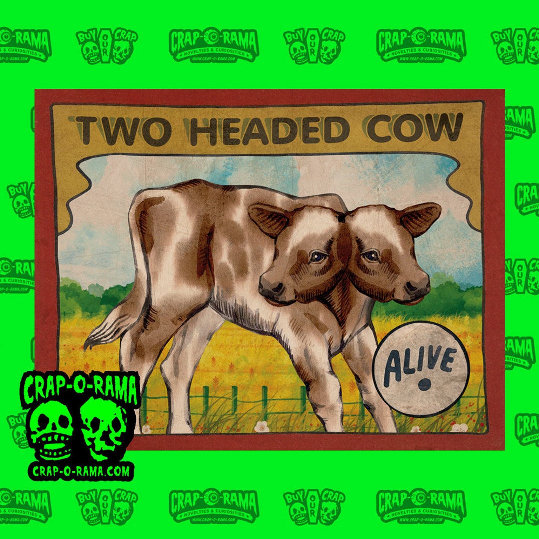 Sideshow Banner - Two Headed Cow - Etsy