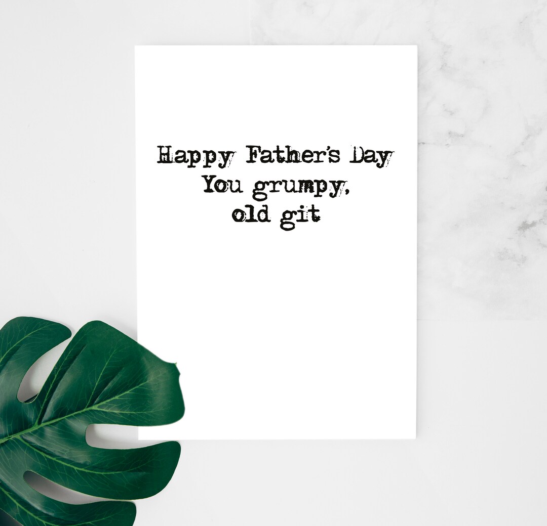 Grumpy Old Git Fathers Day Card - Etsy