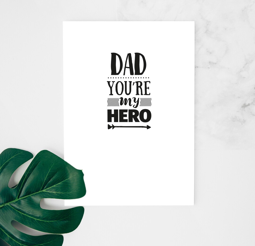 Dad You're My Hero Fathers Day Card - Etsy