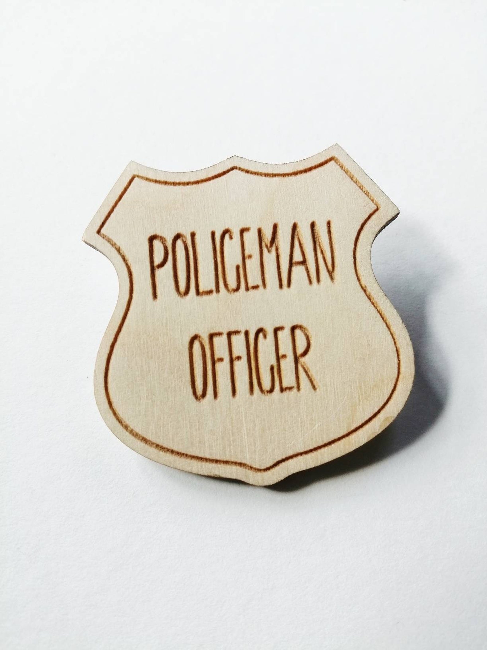 Wooden Policeman Officer Pin Badge Broach - Etsy