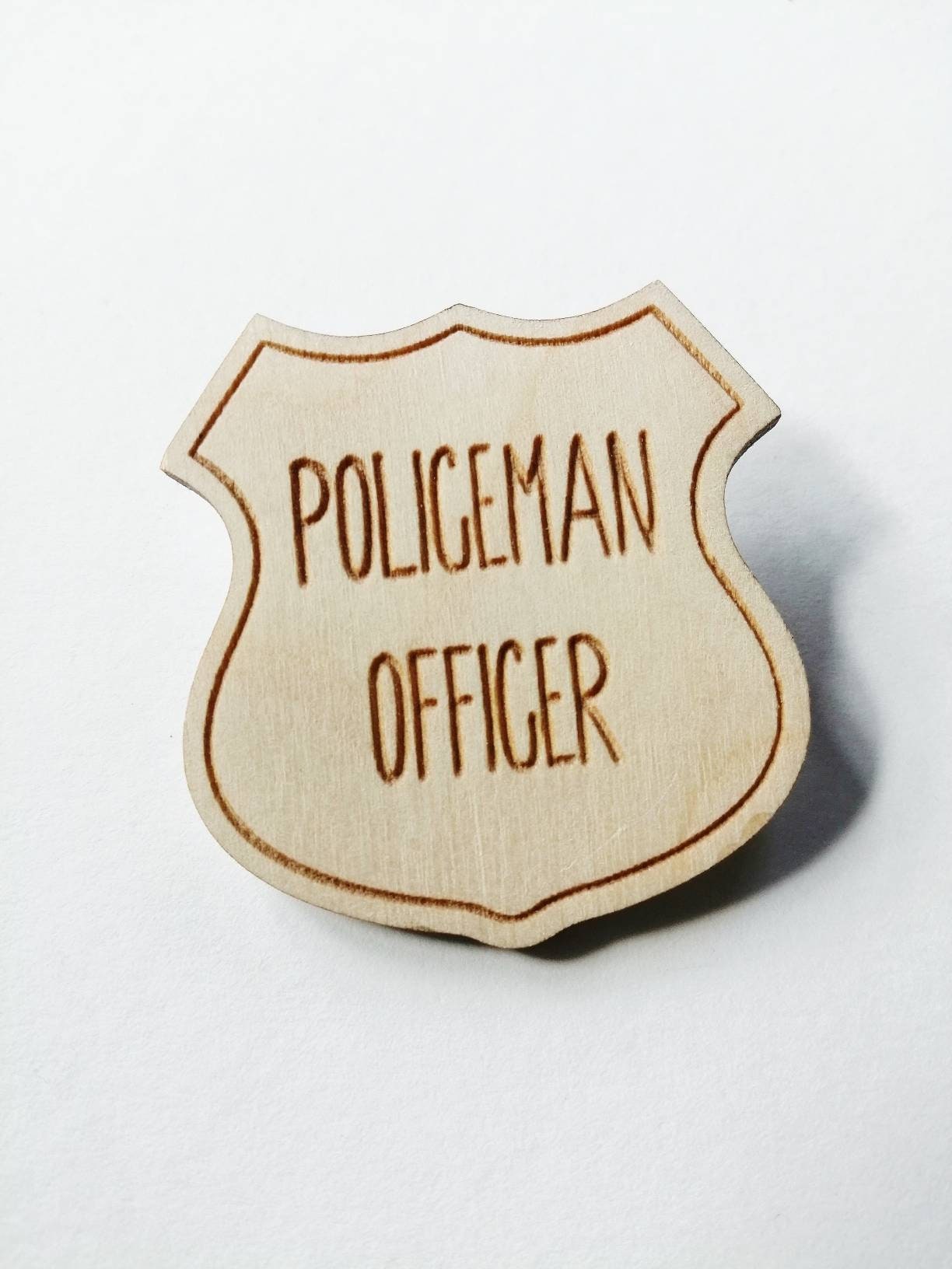 Wooden Policeman Officer Pin Badge Broach - Etsy