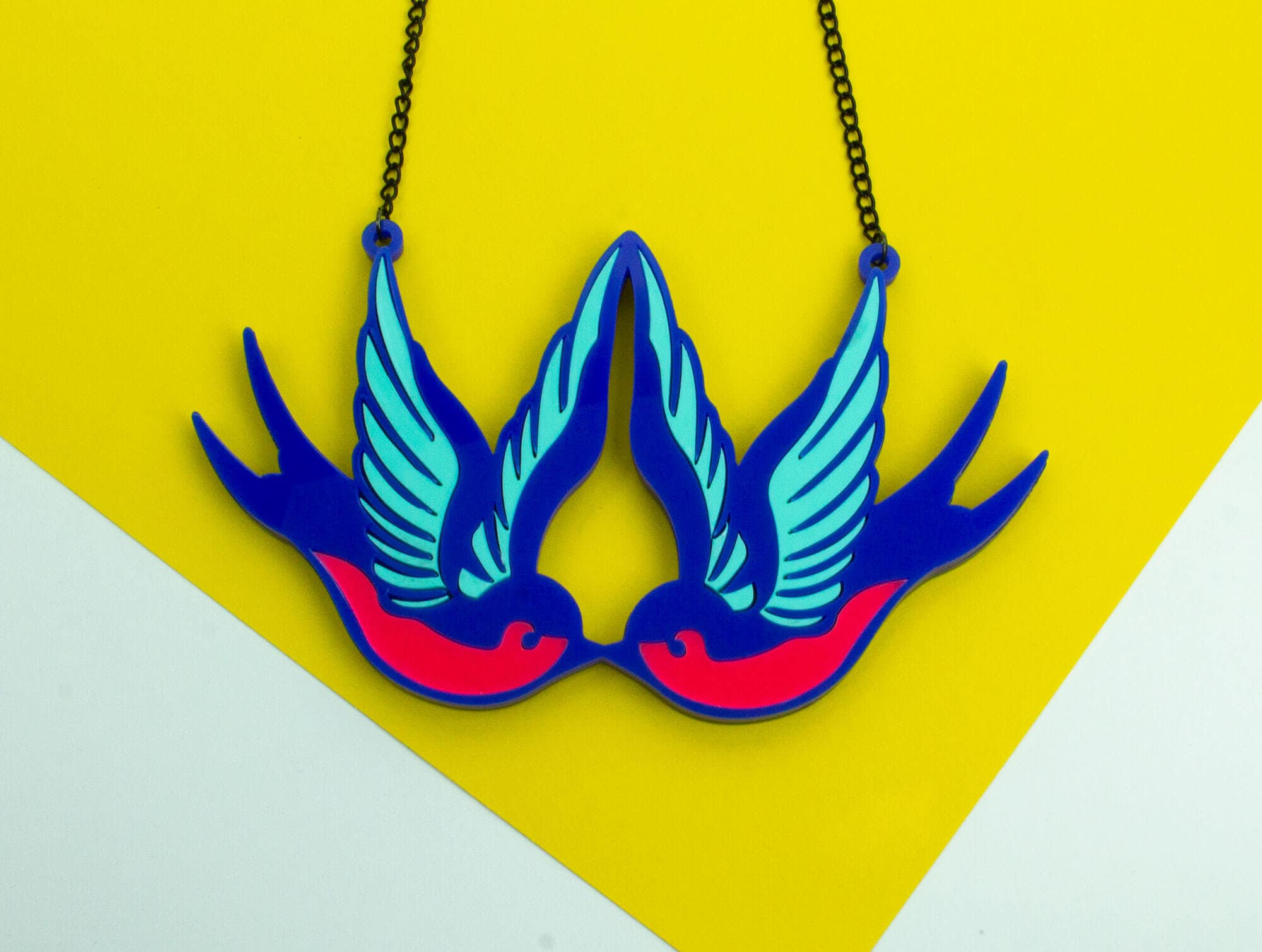 Zwaluw vogel vintage acryl hanger ketting - Etsy Nederland