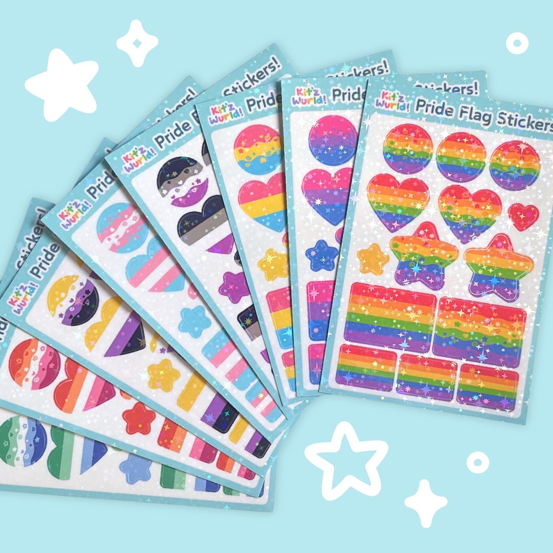 Sparkly LGBTQ Pride Flag Sticker Sheets - Etsy