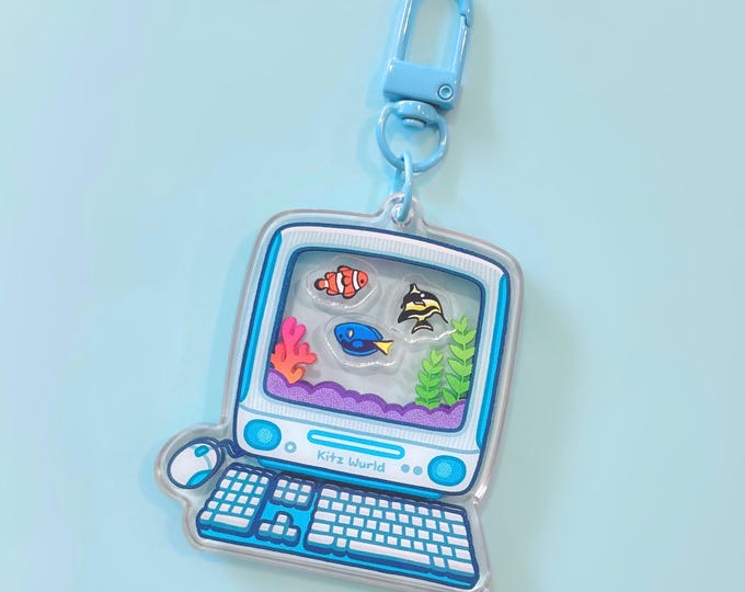Aquarium Computer Shaker Keychain - Etsy