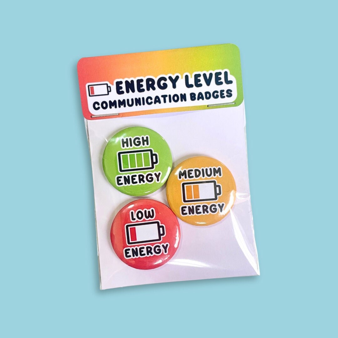 Energy Level Communication Badges Set of 3 | Autism ADHD Neurodivergent ...