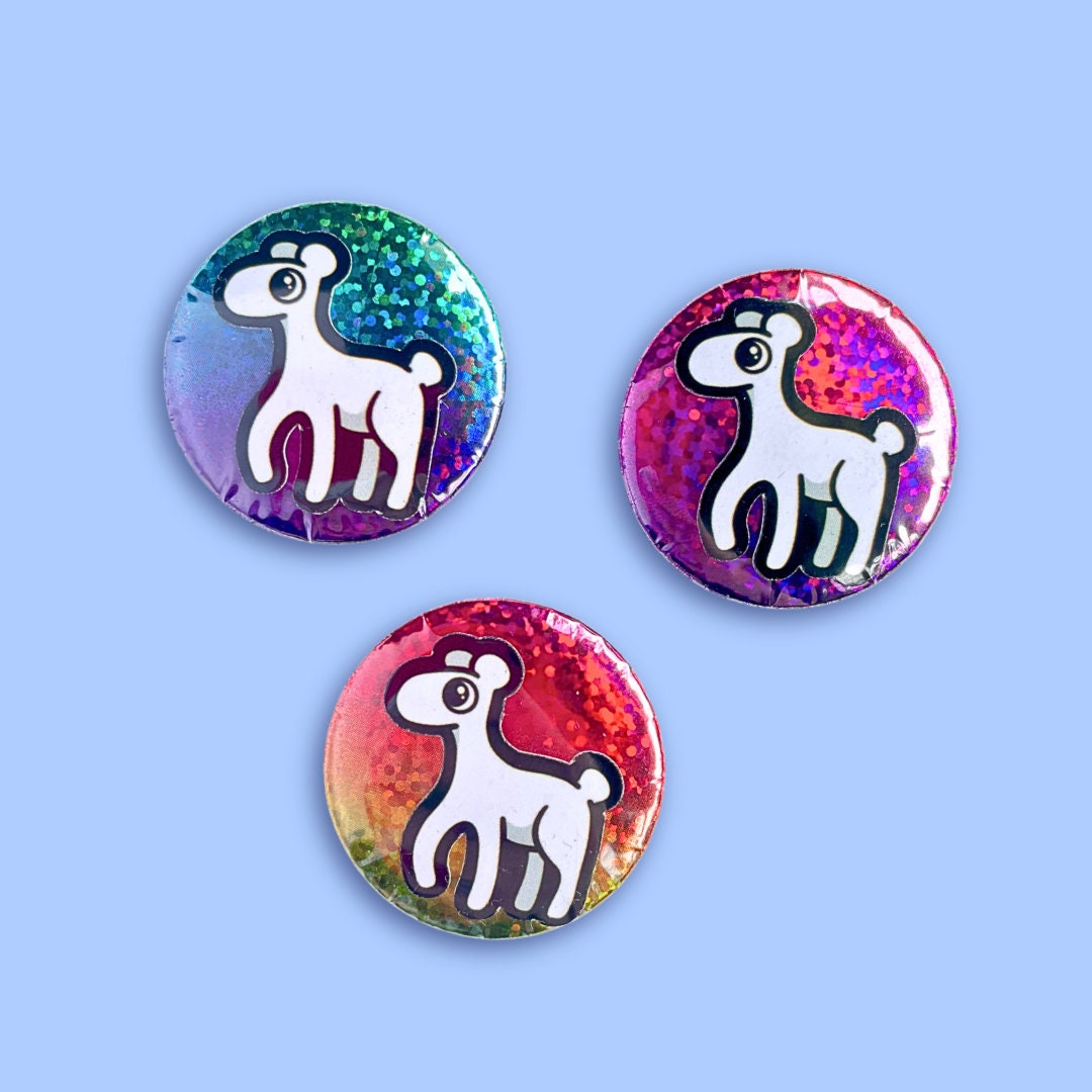 Anxiety Creature Rainbow Holographic Badge 3.2cm - Etsy