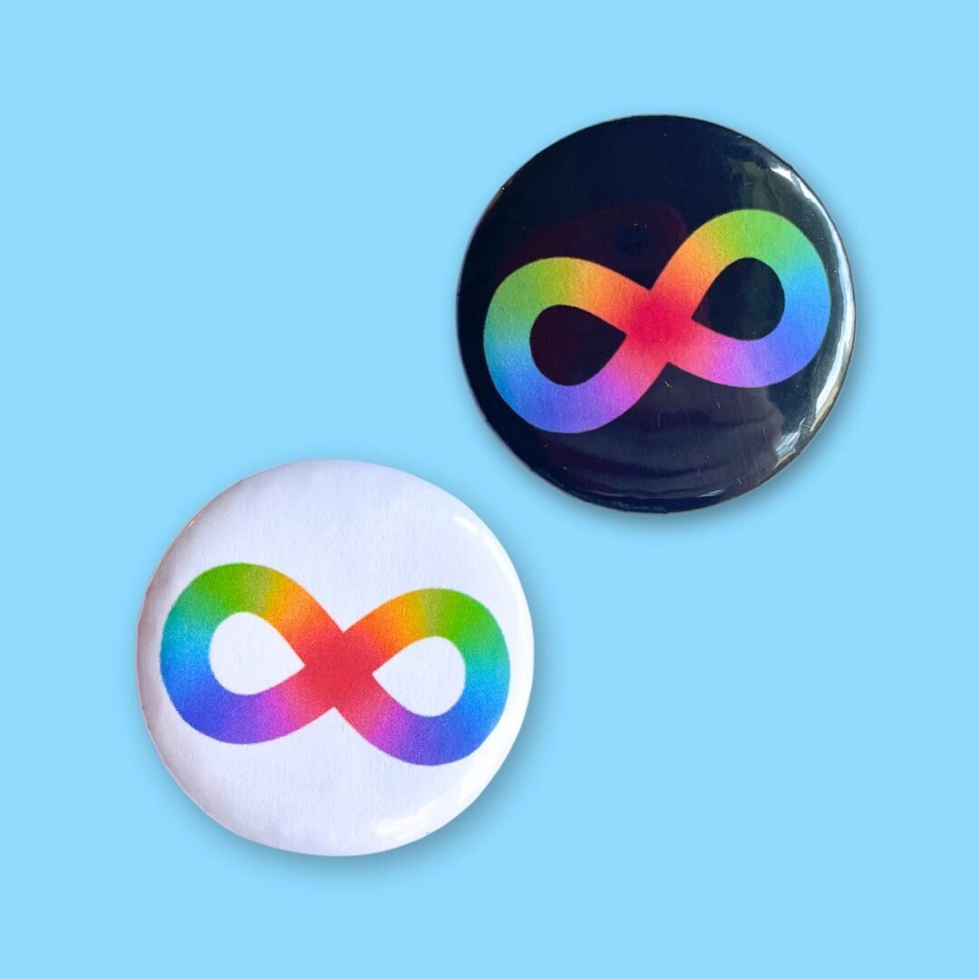 Rainbow Infinity Badge | Neurodivergent Autism ADHD | 3.2cm Badge - Etsy