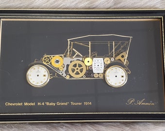 P. Ammon Horological Collage Art Made From Watch Parts Jaguar - Etsy