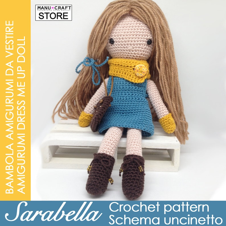 BAMBOLA AMIGURUMI schema uncinetto. Amigurumi doll crochet pattern ...