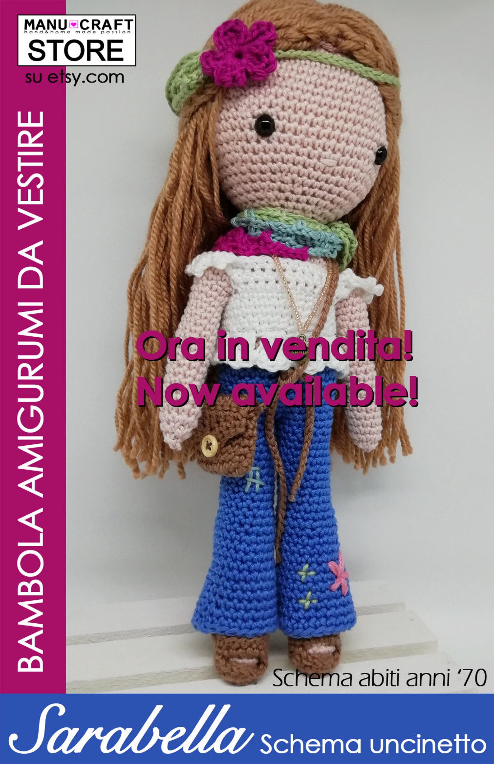 BAMBOLA AMIGURUMI schema uncinetto. Amigurumi doll crochet pattern ...