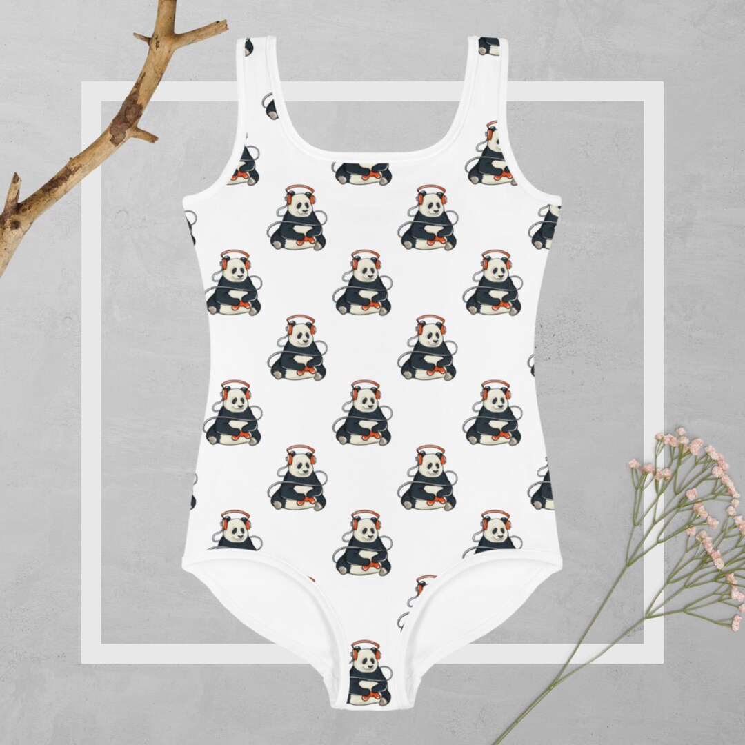 Gaming Panda Pattern Swimsuit, Toddler, Kids Swimwear Pattern, Swimsuit ...