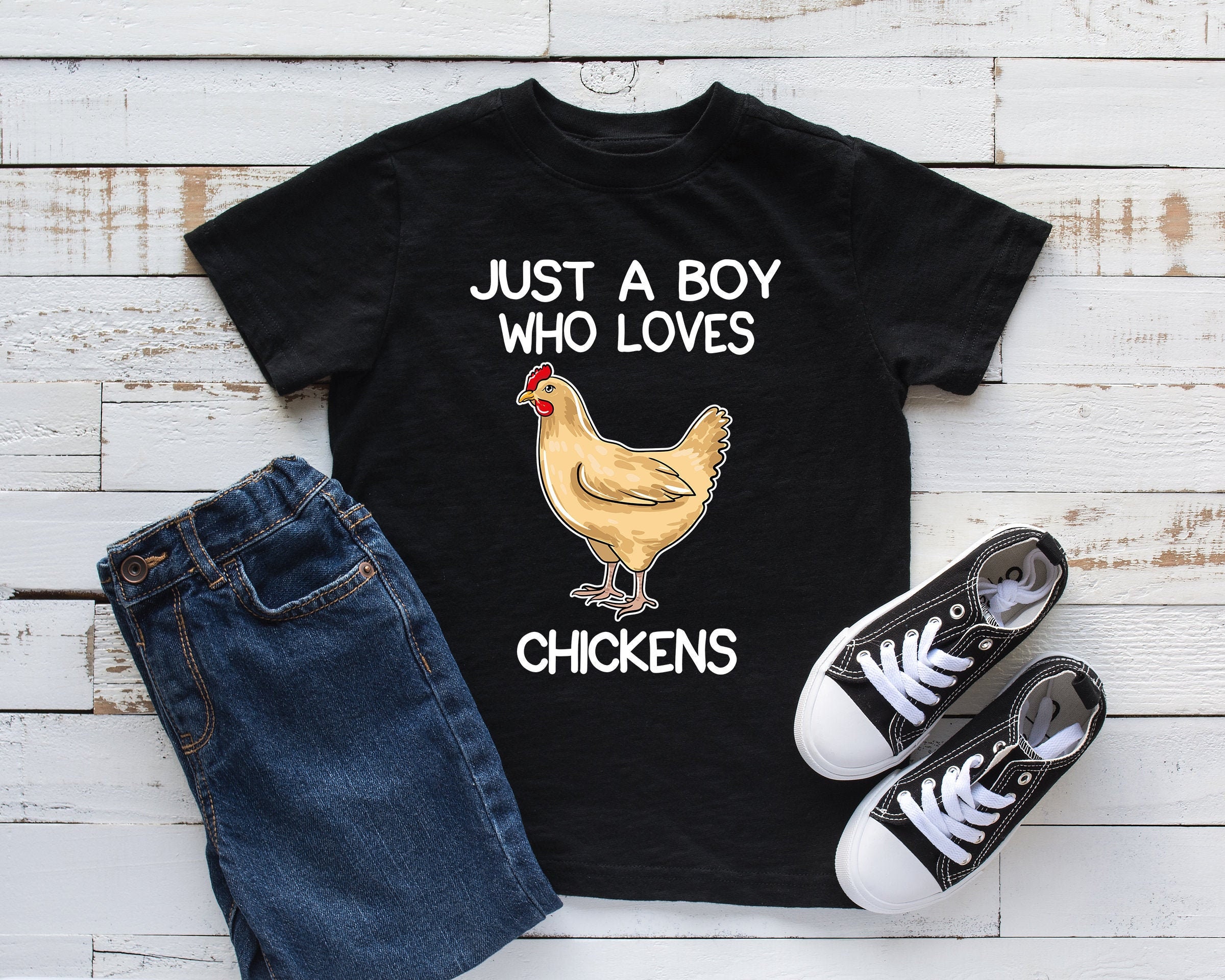 Just A Boy Who Loves Chickens Kids Shirt Chicken Youth Shirt | Etsy